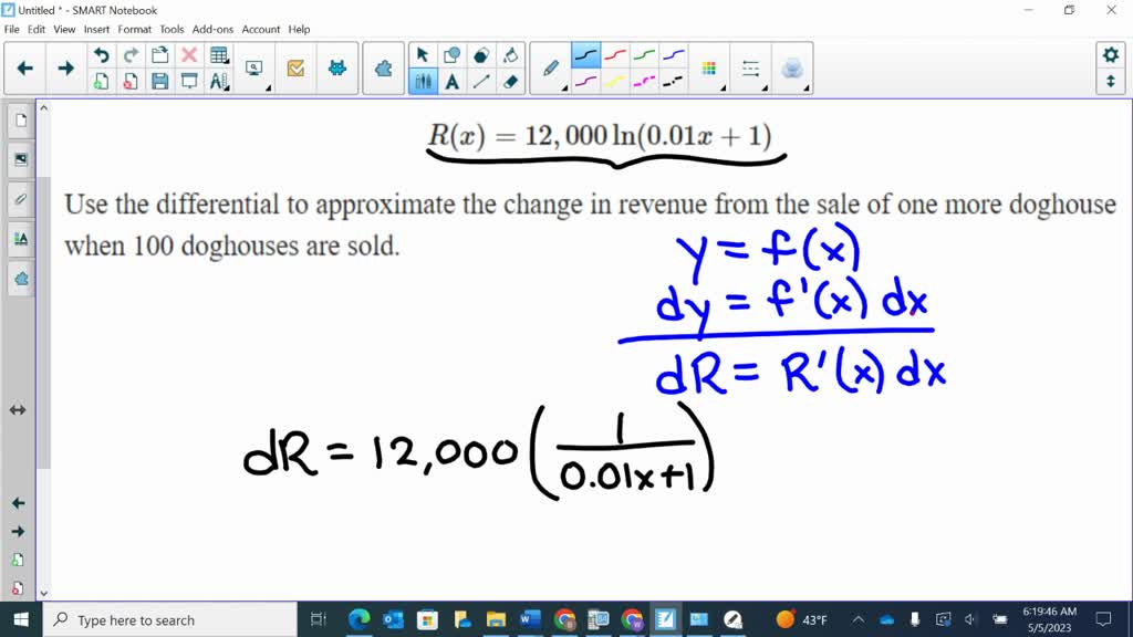 SOLVED:A company estimates that the revenue (in dollars) from the sale ...