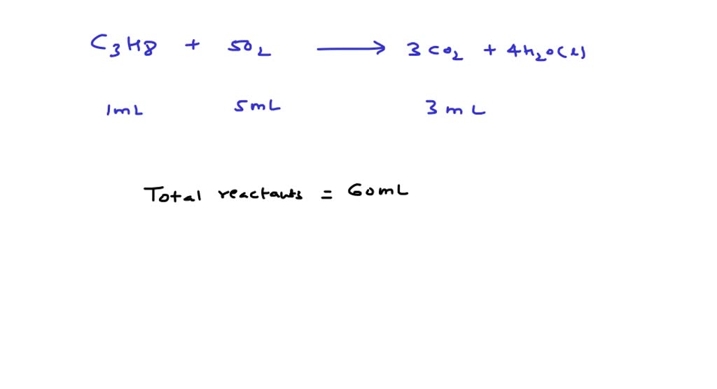 SOLVED:10 mL of propane are mixed with 70 mL of oxygen and exploded ...
