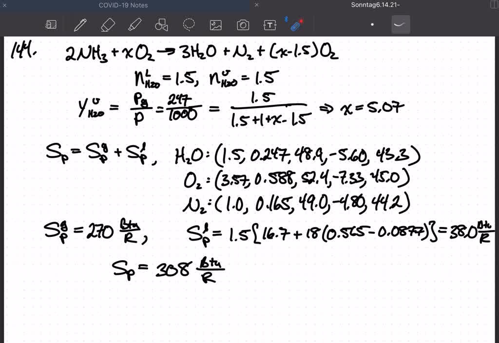 SOLVED:Two-pound moles of ammonia are burned in a steady-state process ...
