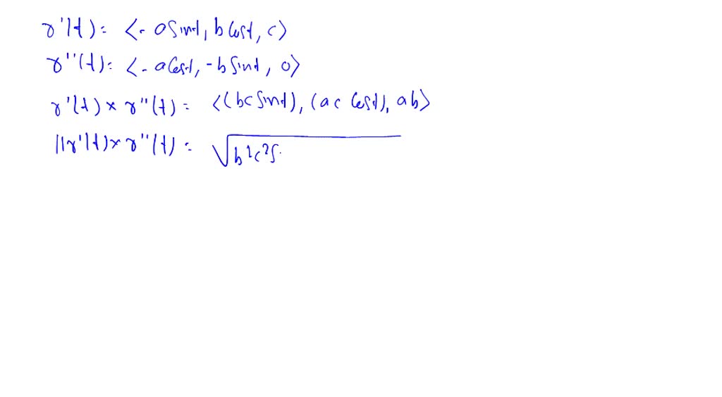 ⏩SOLVED:Find the curvature on the graph of the elliptical helix… | Numerade