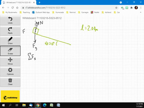 SOLVED: A block slides down a frictionless plane having an inclination of θ=15.0^∘ . The block ...