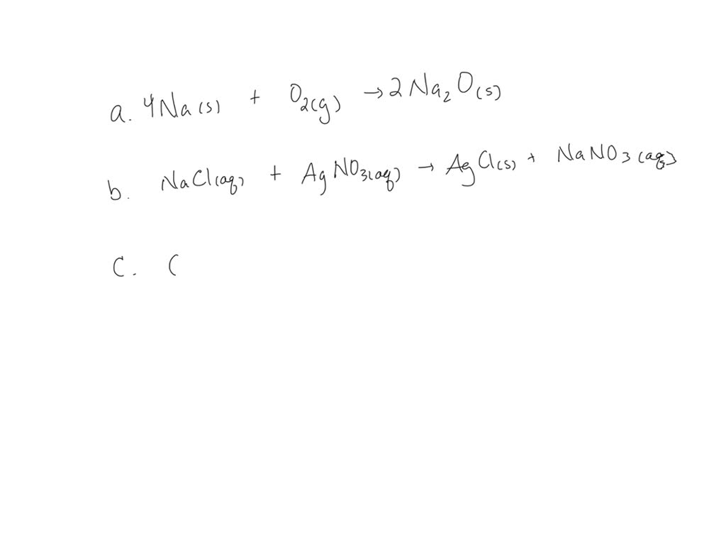 SOLVED:Write a balanced equation for each of the following reactions ...