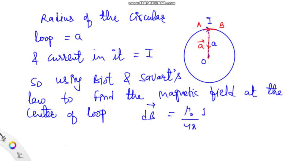 A single piece of wire carrying current I is bent so it includes a ...