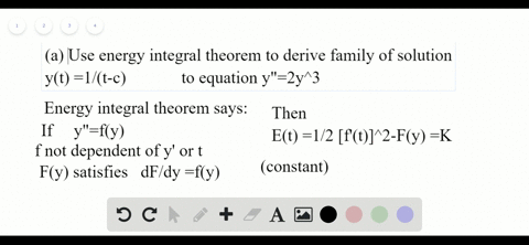 SOLVED:(a) Use the energy integral lemma to derive the family of ...