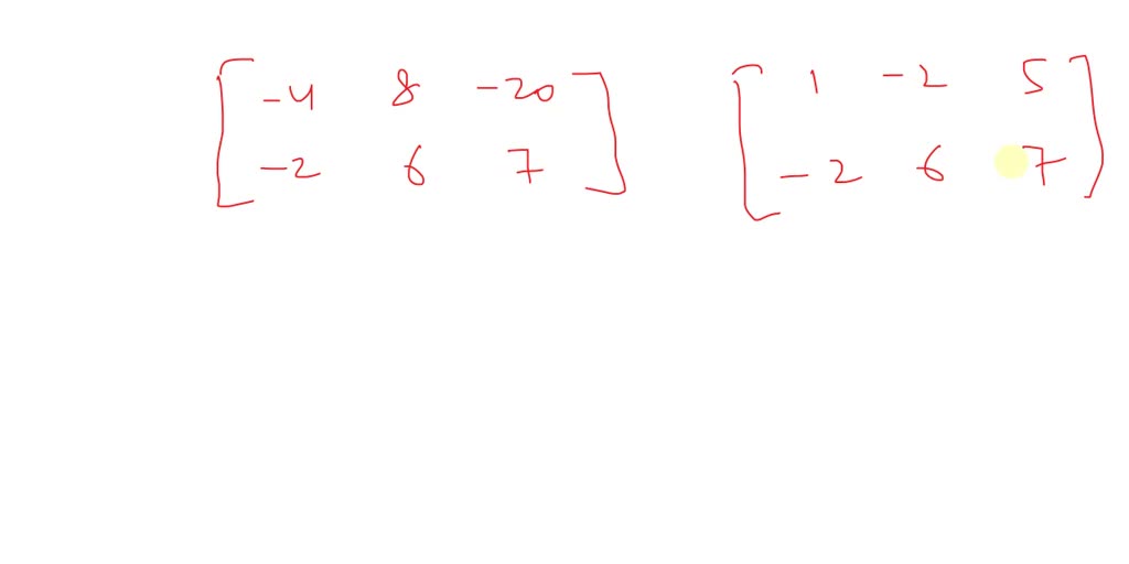 SOLVED:Identify the elementary row operation performed to obtain the ...