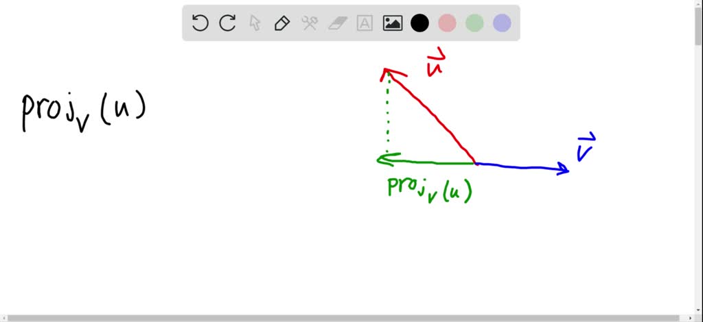 SOLVED:Find proj𝐯 𝐮 and scal,𝐯 𝐮 by inspection without using formulas ...