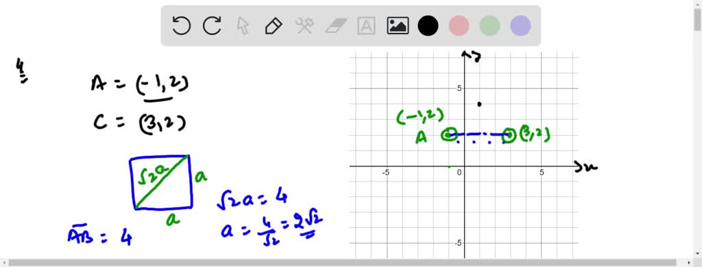 The two opposite vertices of a square are (-1,2) and (3,2). Find the ...