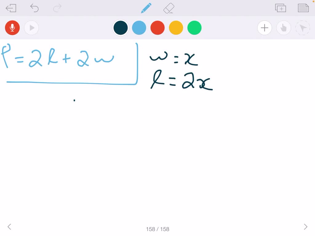 SOLVED:Write an algebraic expression for the verbal description. The perimeter of a rectangle ...
