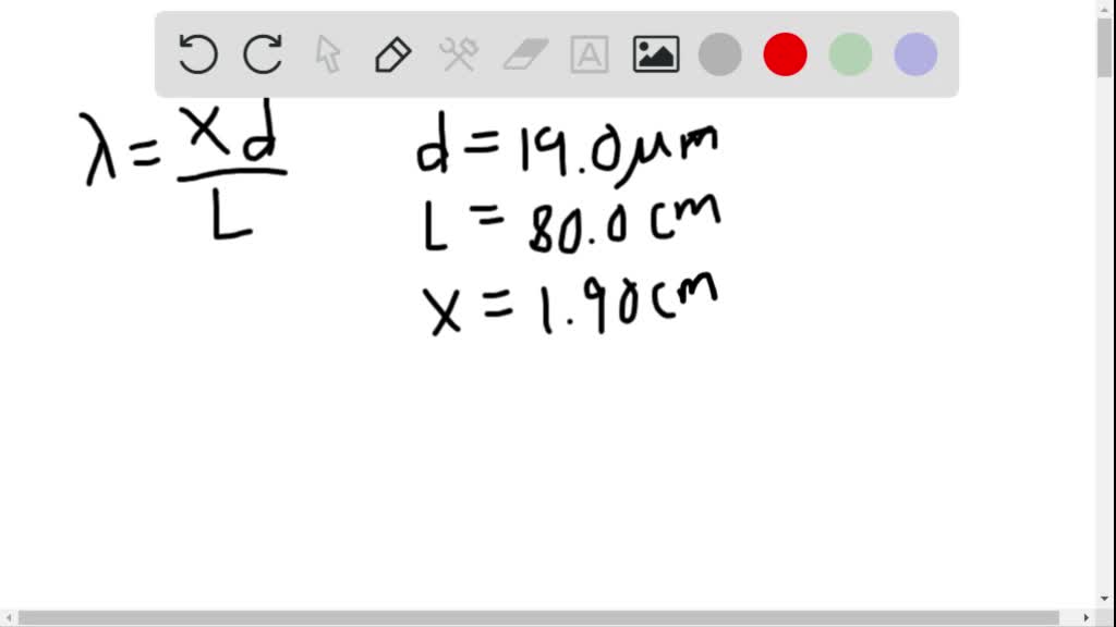 SOLVED:Light falls on a pair of slits 19.0 μm apart and 80.0 cm from a ...