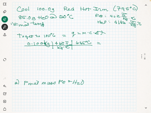⏩SOLVED:You cool a 100.0 -g slug of red-hot iron (temperature 745^∘ ...