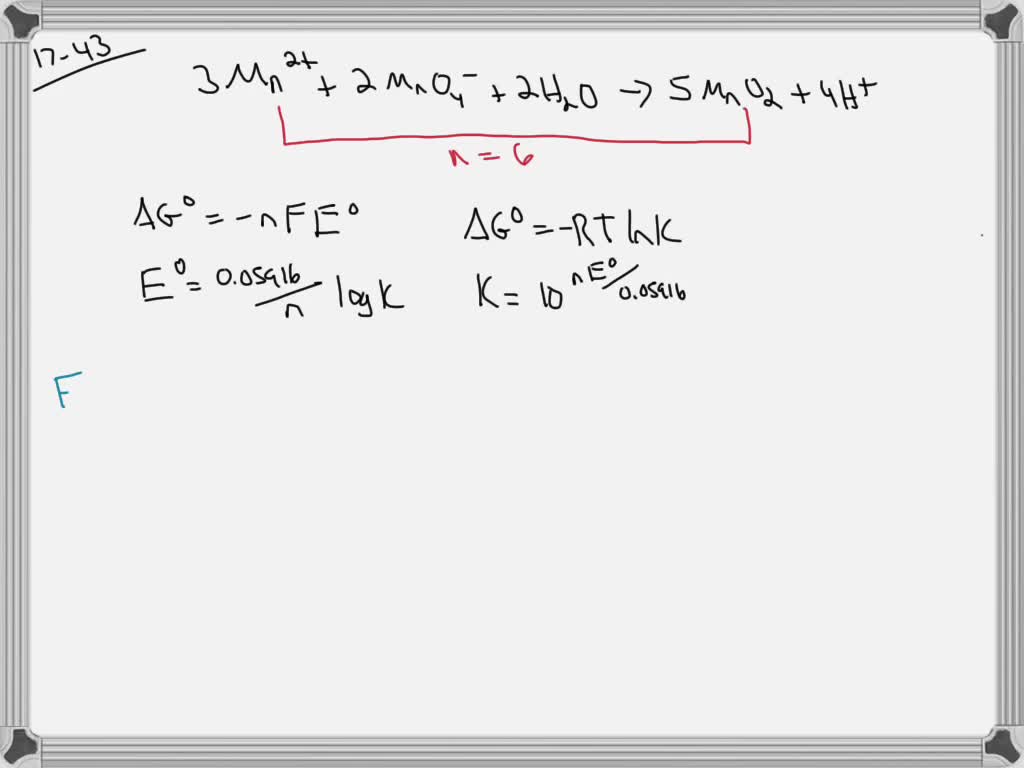 SOLVED Consider The Following Reaction mathrm M x mathrm MnO 4