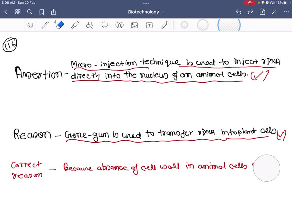Microinjection is a method of gene transfer in which DNA is injected ...