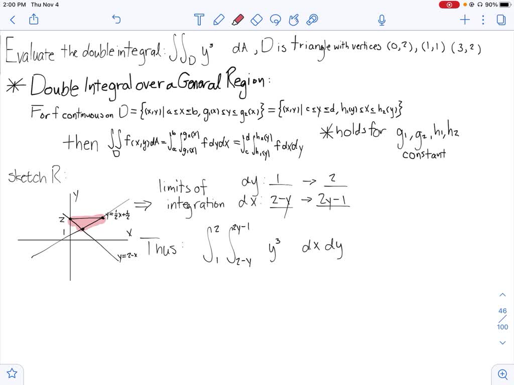 SOLVED: 3.3 Calculate the double integral: JJ ox+y)da where D is the ...