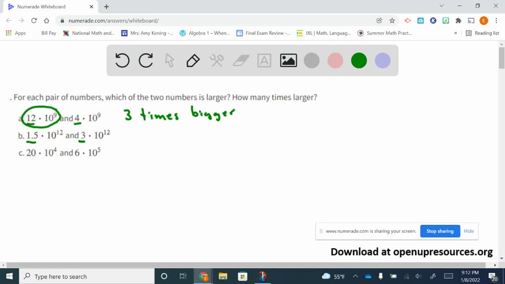 SOLVED:For each pair of numbers, which of the two numbers is larger ...