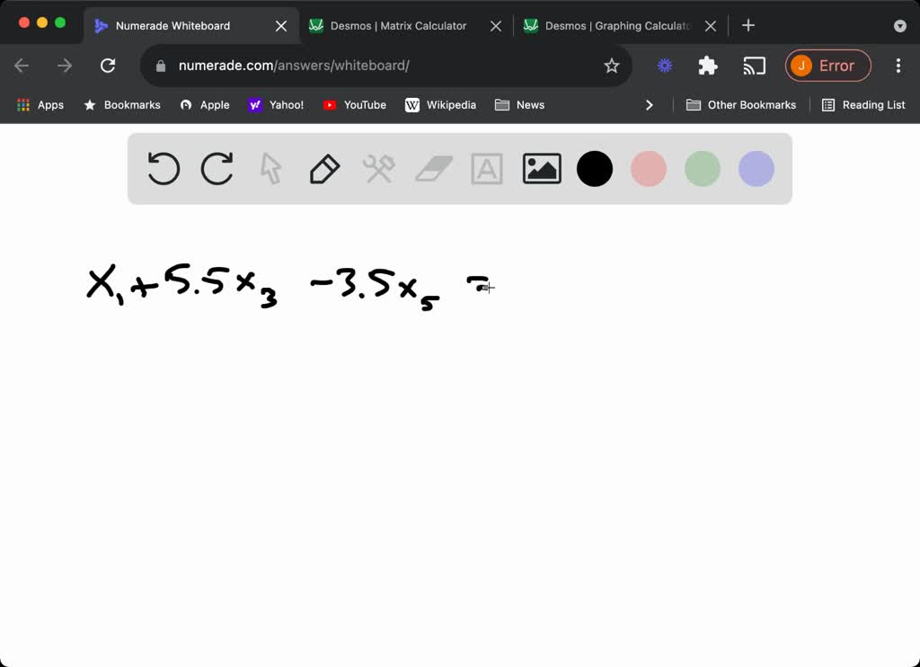 Solved Show The Steps In The Gauss Jordan Algorithm For The Following System Of Linear Equations