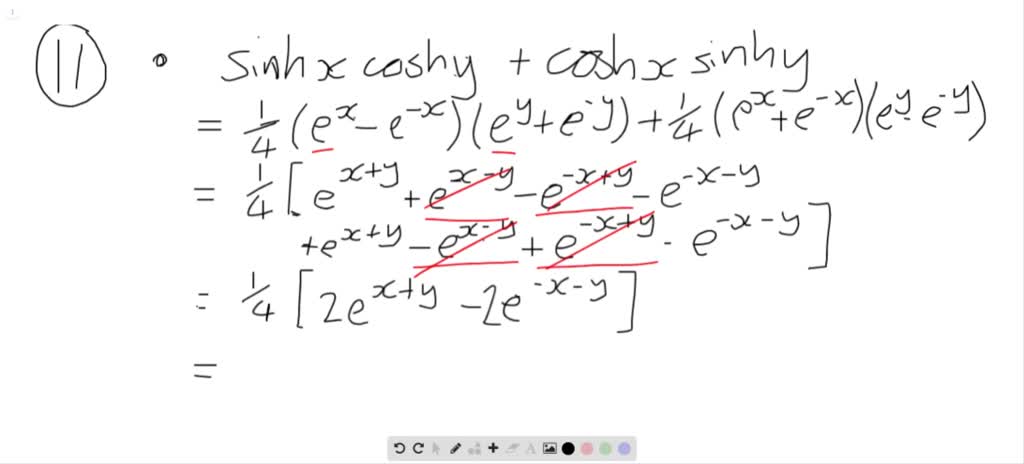Prove the identities sinh(x+y)=sinhx coshy+coshx sinhy, cosh(x+y)=coshx ...