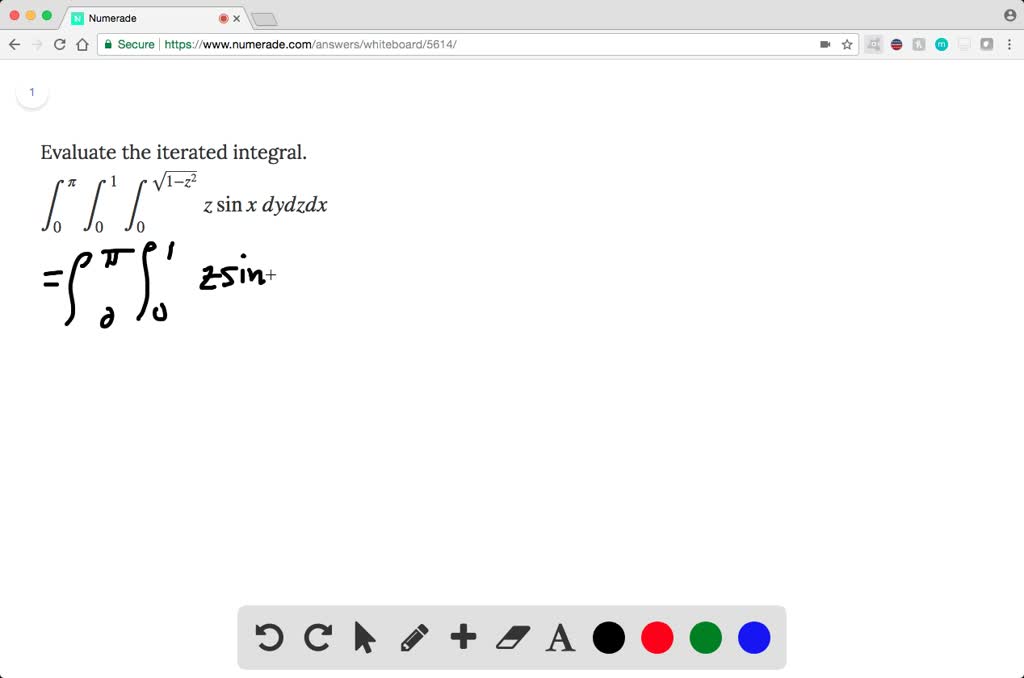 SOLVED Evaluate The Iterated Integral 0 0 1 0 1 Z 2 Z Sinx Dy 