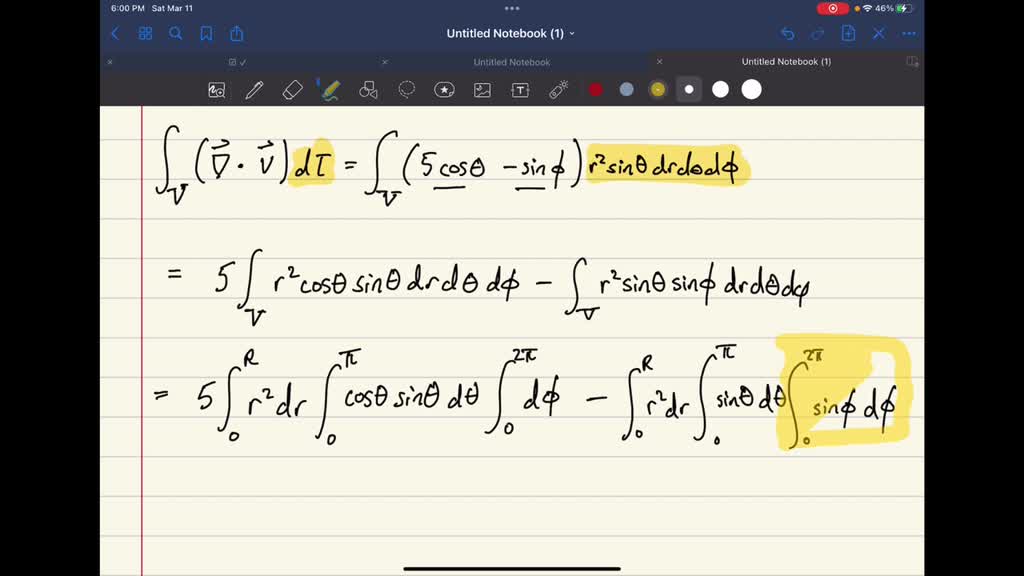Compute the divergence of the function 𝐯=(r cosθ) 𝐫̂+(r sinθ) θ̂+(r sinθcosϕ) ϕ̂ Check the ...