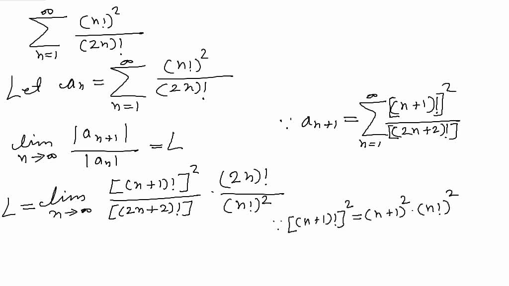Test The Series Below For Convergence Using The Ratio SolvedLib