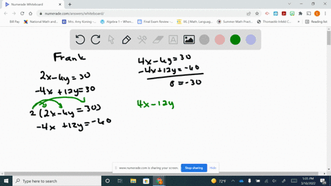 ⏩SOLVED:Explain where Frank went wrong while solving the give system ...
