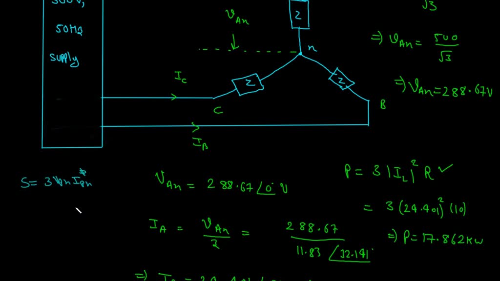 A three-phase load consists of three similar inductive coils, each with ...