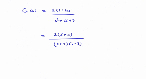 SOLVED:The transfer function of a network is given by the expression 𝐆 ...