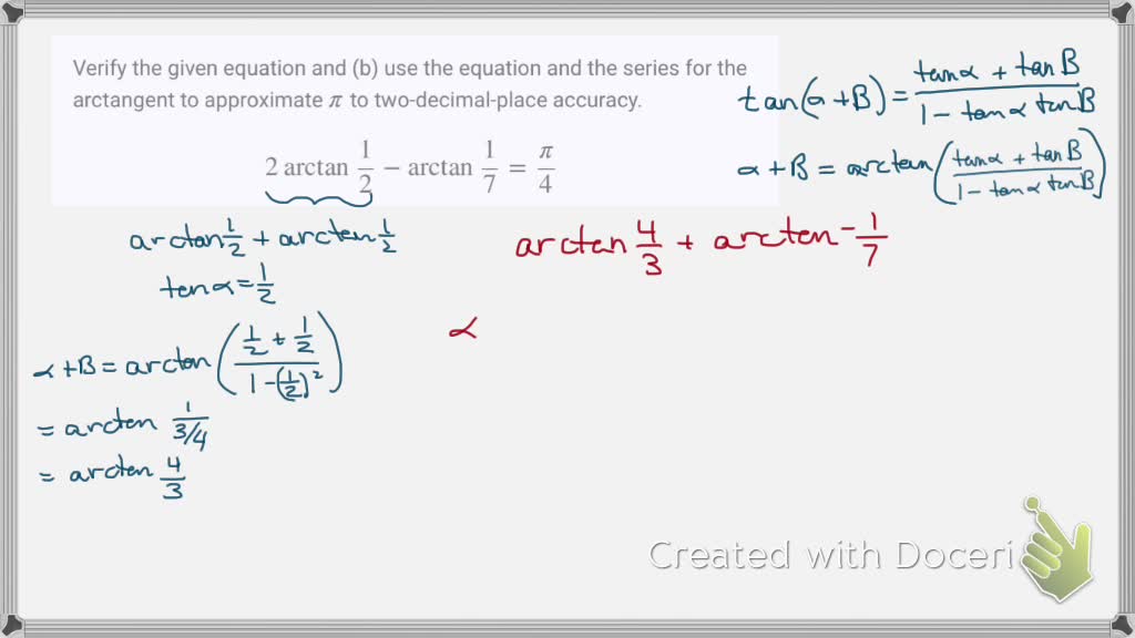 SOLVED:(a) verify the given equation, and (b) use the equation and the ...