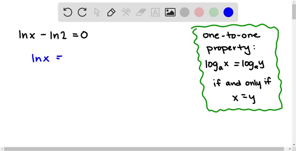 In Exercises 13 - 24, solve for x . lnx - ln2 = 0 | Numerade