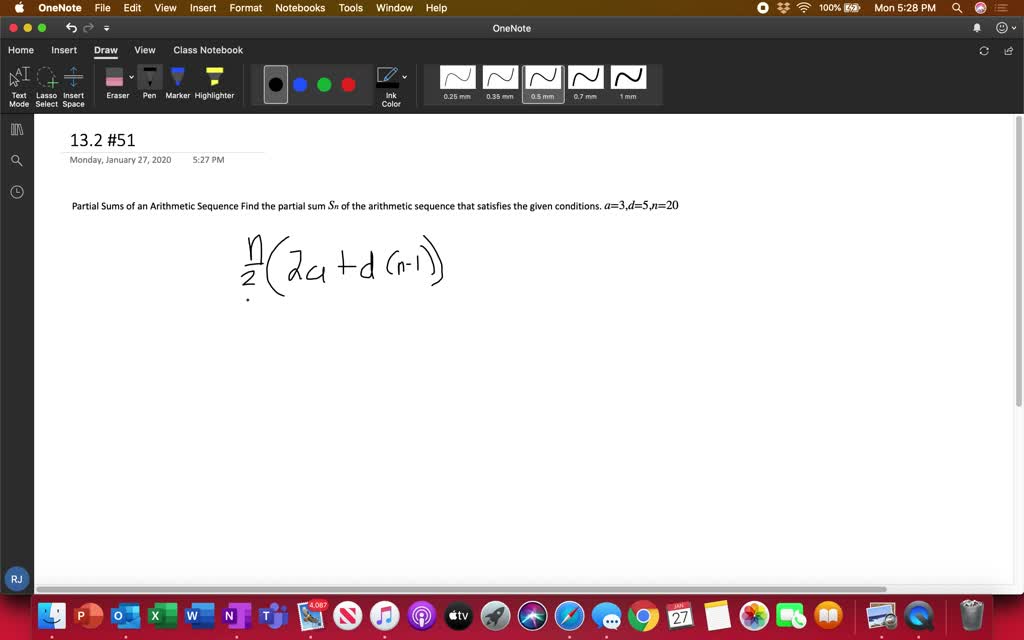 SOLVED:51-56= Partial Sums of an Arithmetic Sequence Find the partial sum Sn of the arithmetic ...