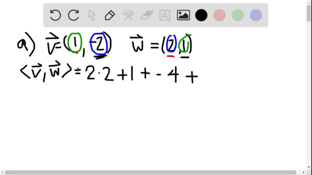 Determine the inner product of the given vectors using (a) the inner ...