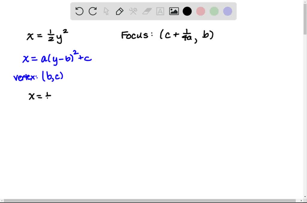 SOLVED:A parabolic flashlight reflector has the shape x=(1)/(2) y^2 ...