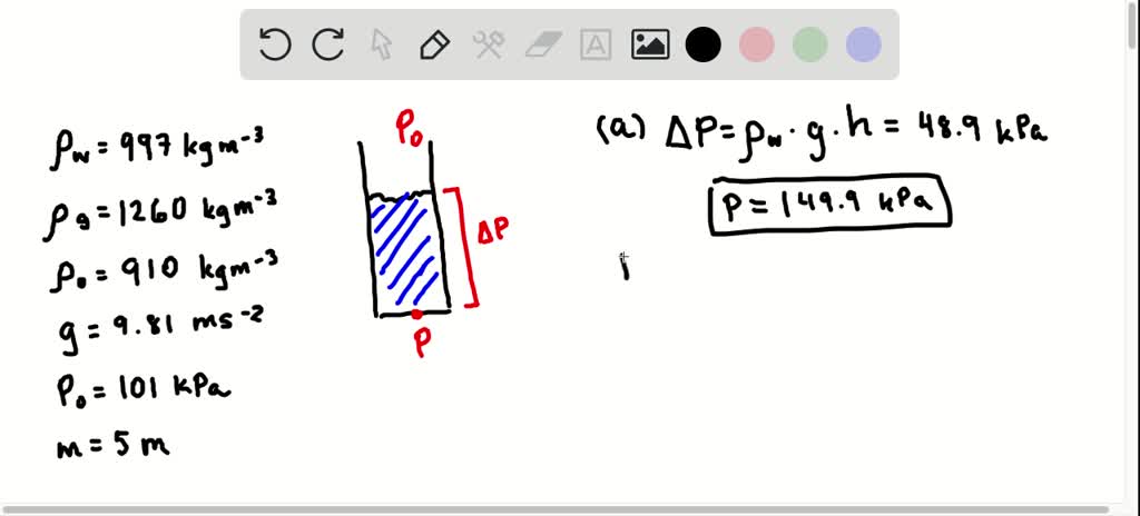 SOLVED:What is the pressure at the bottom of a 5 -m-tall column of ...