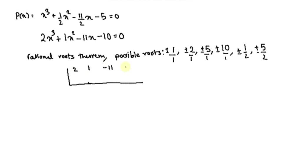 SOLVED:Find all rational zeros of each polynomial function. P(x)=x^{3 ...