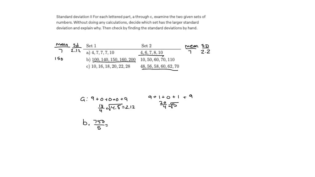 SOLVED:Standard deviation II For each lettered part, a through c ...