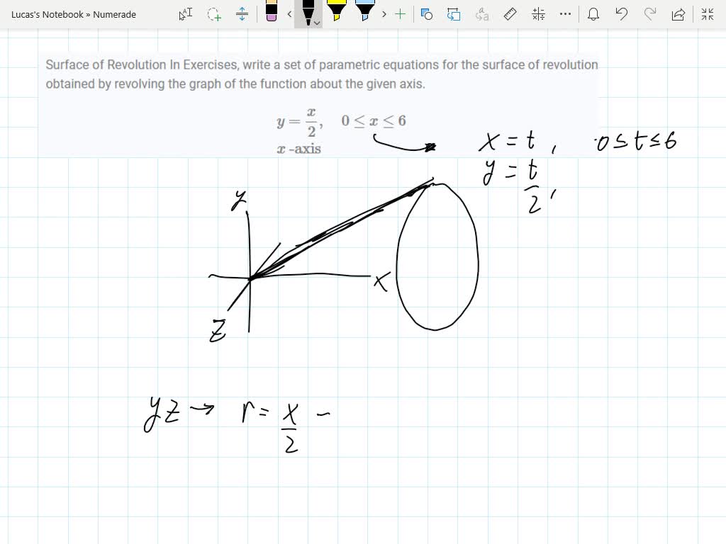 ⏩SOLVED:Surface of Revolution In Exercises 27-30, write a set of ...