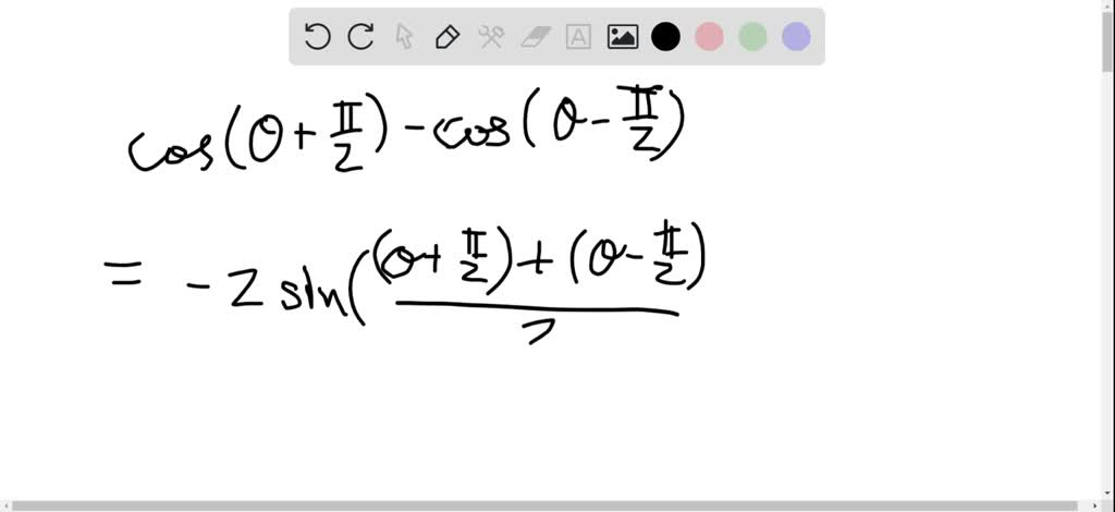 SOLVED:Use the sum-to-product formulas to rewrite the sum or difference ...