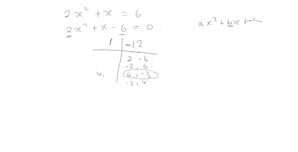 ⏩SOLVED:Solve equation. 2 x^2+x=6 | Numerade ⏩SOLVED:Solve equation. 2 x^2+x=6 | Numerade