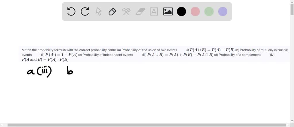 SOLVED:Match the probability formula with the correct probability name ...