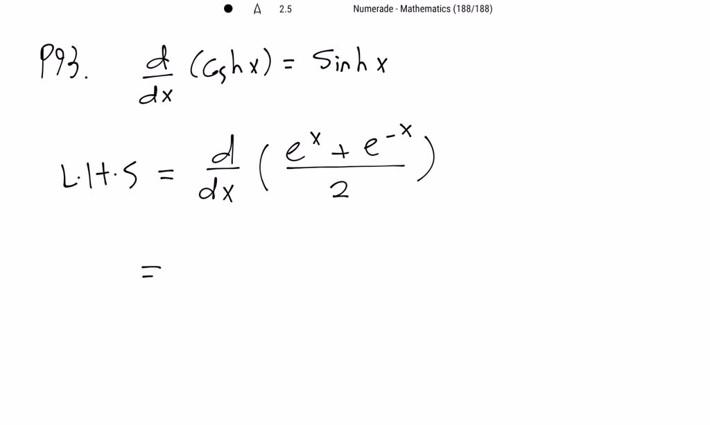 SOLVED:Prove each of the differentiation formulas. (These exercises involve hyperbolic functions ...