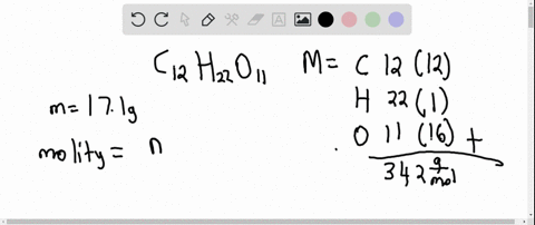 SOLVED:A solution is prepared by dissolving 17.1 g of sucrose, C12 H22 ...