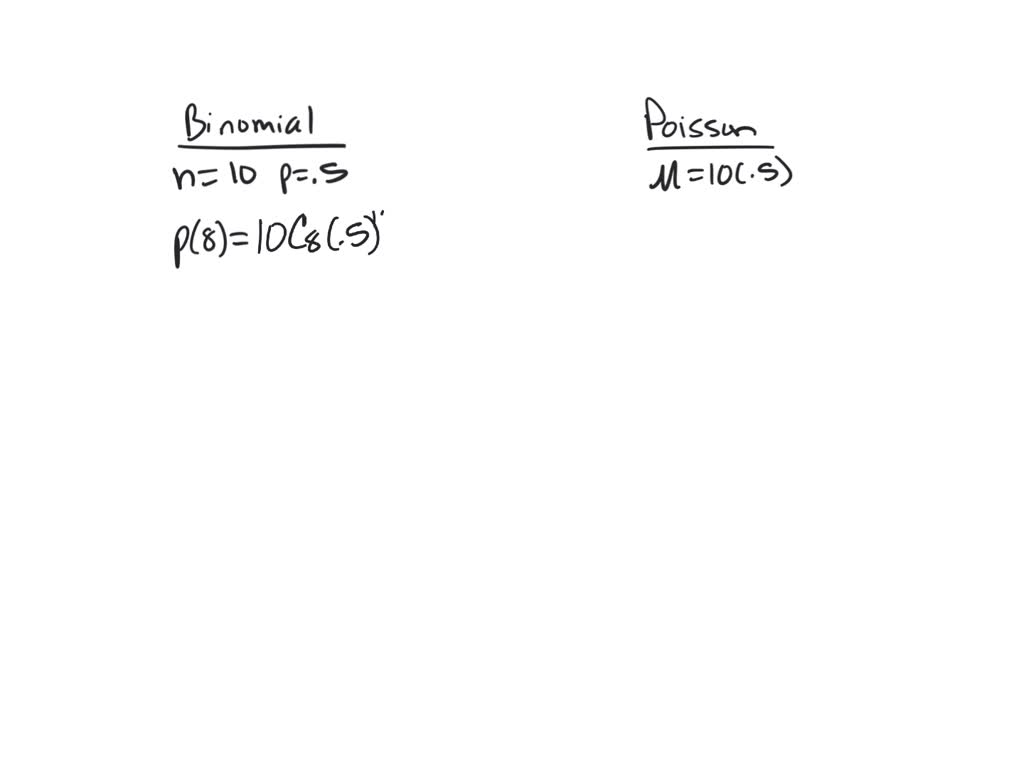SOLVED:Poisson Approximation to Binomial Distribution For a binomial distribution with n=10 and ...