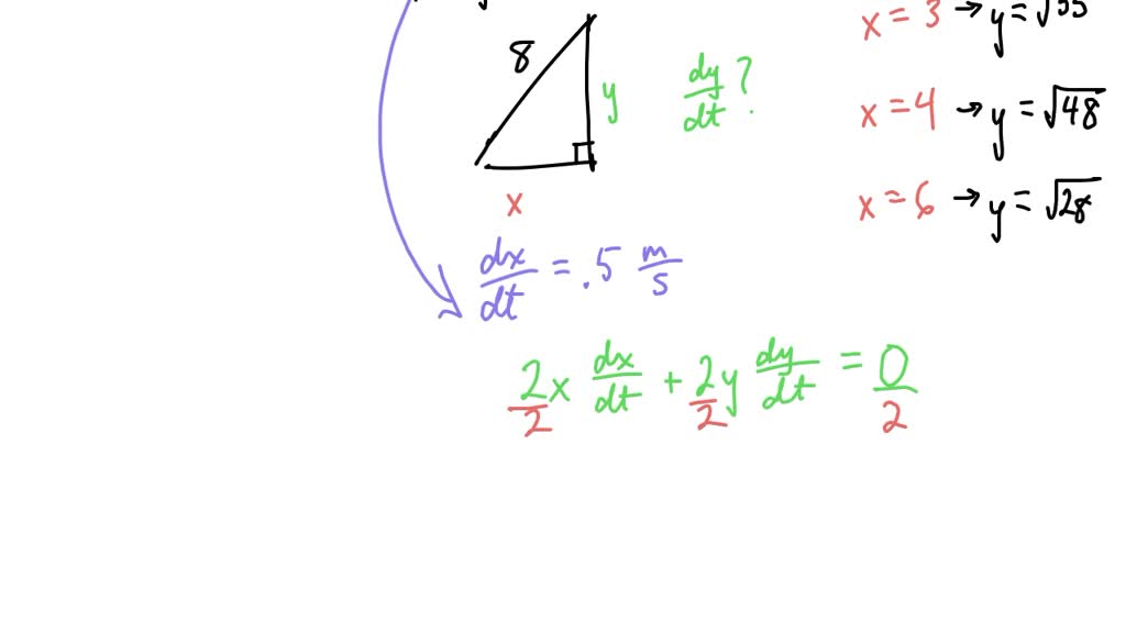 An 8-m ladder is leaning against a vertical wall. If a person pulls the ...