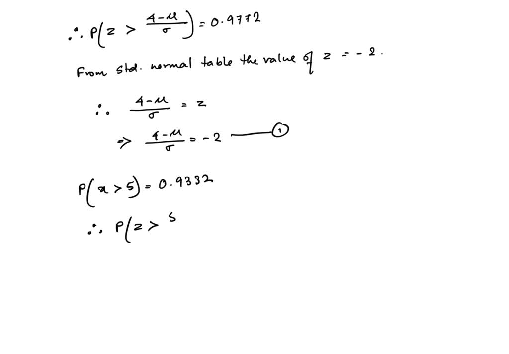 SOLVED:A normal random variable x has an unknown mean and standard deviation. The probability ...