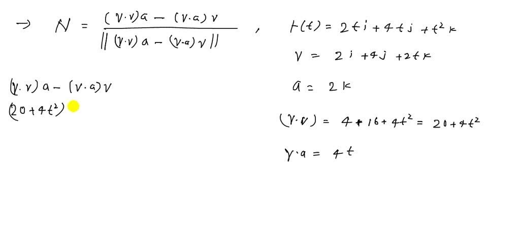 SOLVED:Use the vector-valued function 𝐫(t) to find the principal unit ...