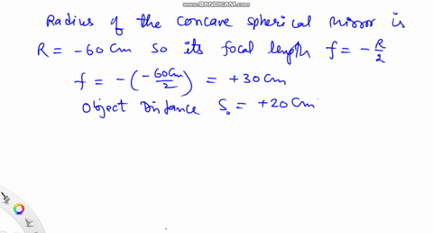 SOLVED: Describe the image of an object positioned 20 cm from a concave ...