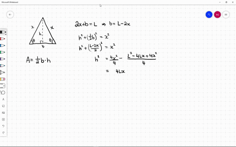 SOLVED:Find the maximum perimeter of a triangle on a given base 'a' and ...
