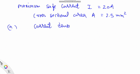 SOLVED: The maximum safe current in a 2.5-mm^2 cross-sectional area ...