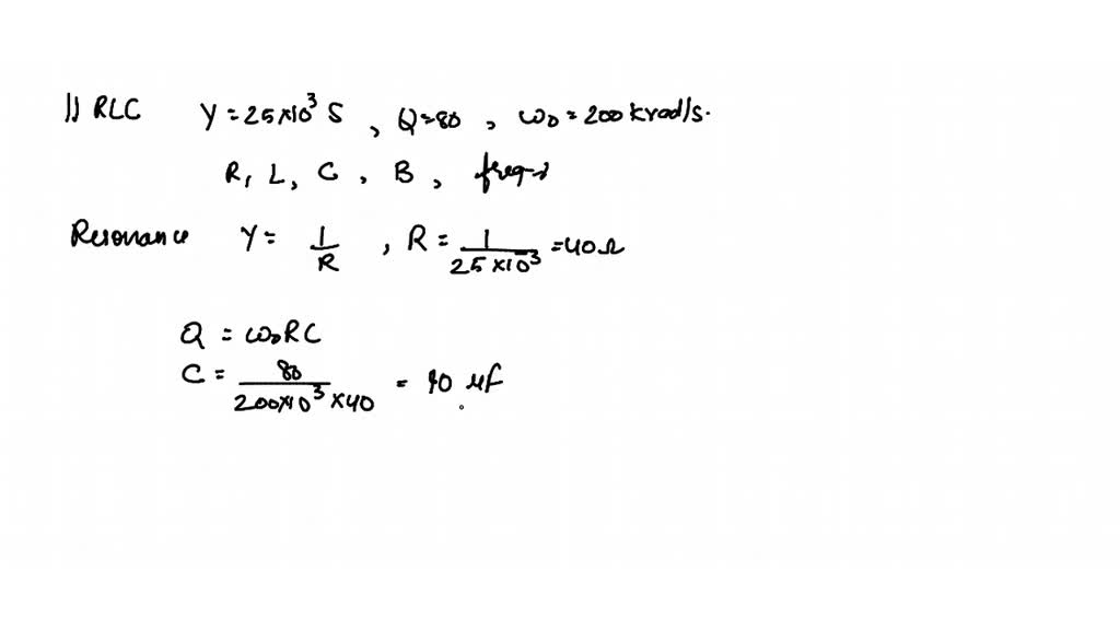 SOLVED: Determine the frequency response, 3-dB bandwidth, and quality factor Q of the following ...