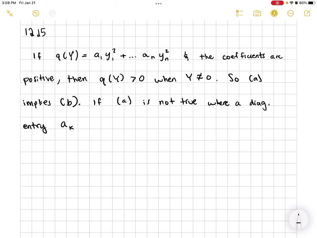 ⏩SOLVED:Prove that the following definitions of a positive definite ...