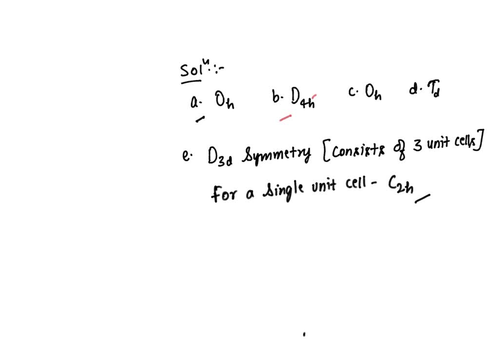 Determine the point groups of the following unit cells: a. Face ...